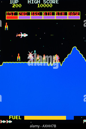 Scramble Konami 1981 Vintage arcade videogame screen shot - EDITORIAL ...