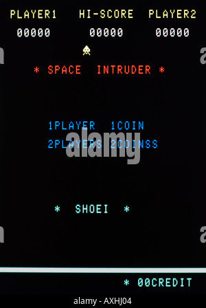 Space Intruder Shoei 1980 Vintage arcade videogame screen shot ...