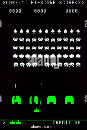 Space Invaders Bally Midway Taito 1978 Vintage arcade videogame screen shot - EDITORIAL USE ONLY ...