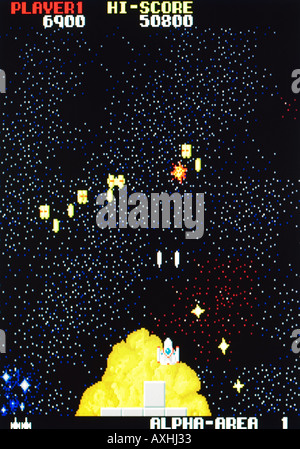 Star Force Tehkan 1984 Vintage arcade videogame screen shot - EDITORIAL ...