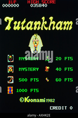 Tutankham Konami 1982 Vintage arcade videogame screen shot - EDITORIAL ...