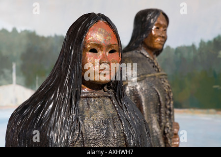 Statues of First Nation people Chemainus Vancouver island Canada Stock ...