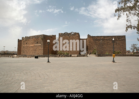 Bosra Syria Ayyubid fort containing the Roman amphitheatre Stock Photo ...