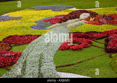 Artistic landscape gardening Colorful pattern made from flowers Stock ...