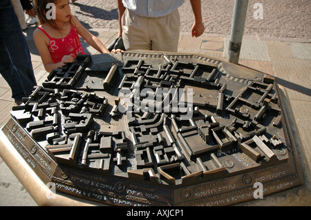 Brass map of Cambridge city with The braille system informations in ...