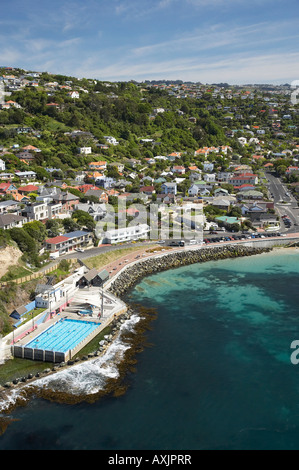 St Clair Hot Salt Water Pool Dunedin South Island New Zealand aerial ...