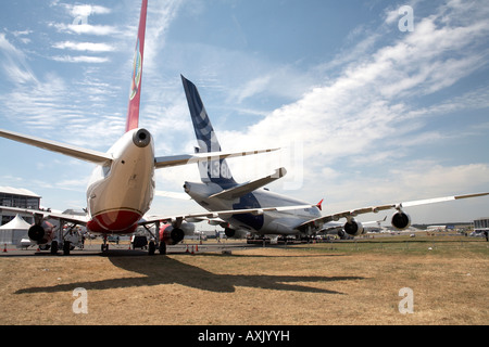 Airbus A380 superjumbo double deck aircraft on static display at ...
