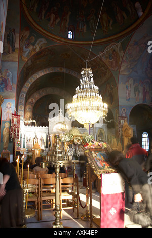 Greek Orthodox church in Saronida with sea and Lagonissi beyond in ...