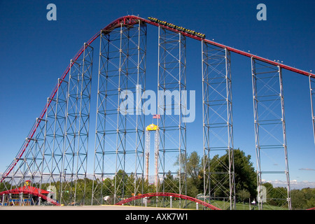 The Mamba roller coaster at Worlds of Fun in Kansas City Missouri Stock ...