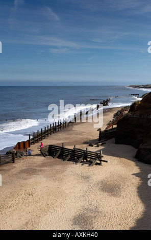 Happisburgh beach and the derelict sea defences at first light on the ...