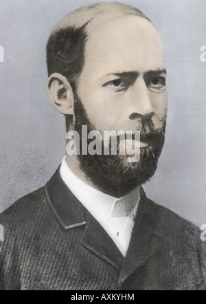 Historical illustration of radio waves. Heinrich Rudolf Hertz (February ...