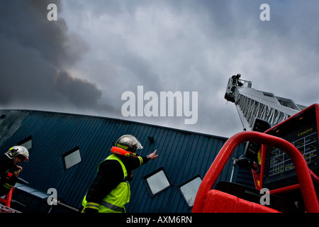 Factory fire accident Stock Photo - Alamy