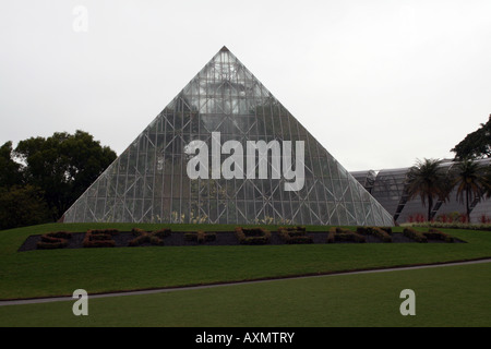 Glass pyramid of the tropical centre at the Royal Botanic Gardens ...