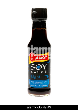Bottle of Amoy light soy sauce, naturally fermented made in Hong Kong ...