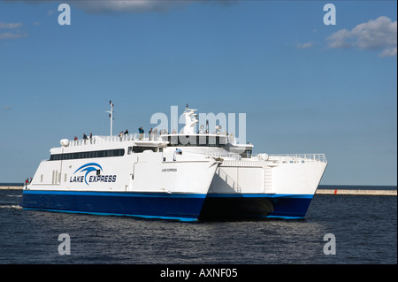 WISCONSIN Milwaukee Lake Express ferry service boat on Lake Michigan ...