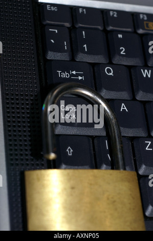 Open padlock around Caps lock key on laptop keyboard Stock Photo - Alamy