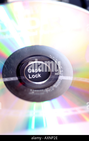 DVD hole around caps lock light diffraction spectrum colours disc audio ...