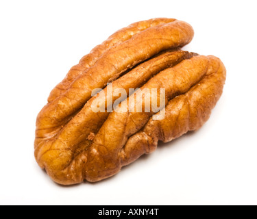 Pecan-nut isolated on white background. Top view Stock Photo - Alamy