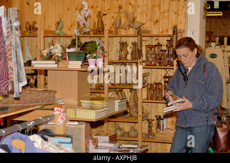 Woman Shopping Meirion Mill Dinas Mawddwy North West Wales Stock Photo ...