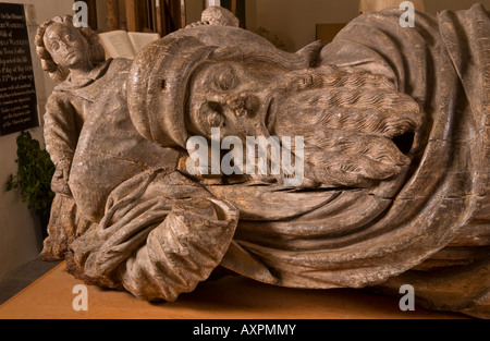 15th century carving of JESSE father of King David at St Marys Priory ...