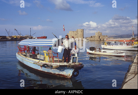 Lebanon, Sidon, Fishing In Harbour Stock Photo - Alamy