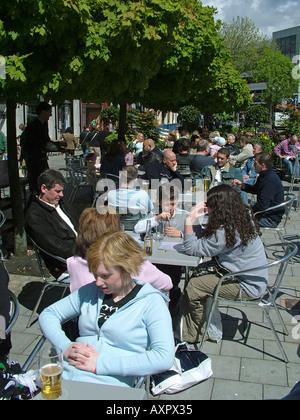 Outside Cafe, Mill Lane, Cardiff City Centre, South Wales Stock Photo ...