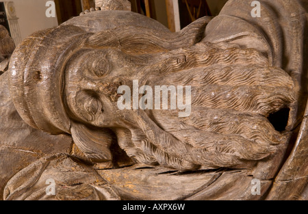 15th century carving of JESSE father of King David at St Marys Priory ...