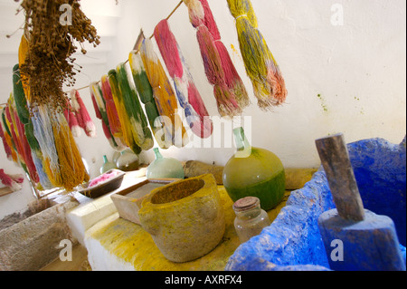 Dyeing and colouring of clothes in Majorca Stock Photo - Alamy