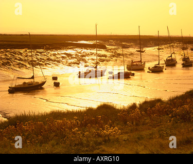 Moored boats on the River Parrett, Burnham on Sea, Somerset Stock Photo ...