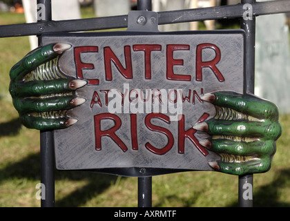 Halloween warning sign enter at own risk danger scary scare creepy ...