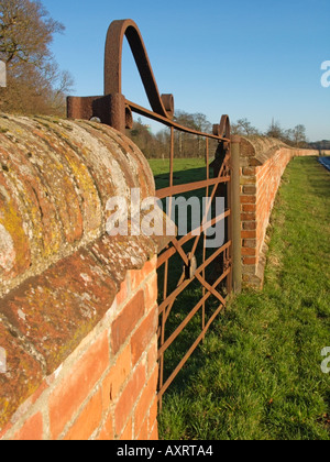 Red brick Walls surrounding the Somerleyton Estate Somerleyton Suffolk ...