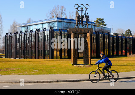Headquarters International Olympic Committee. Olympic rings. Lausanne ...