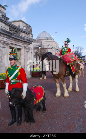 Welsh Horse an historical pageant cavalry troupe outside City Hall for ...