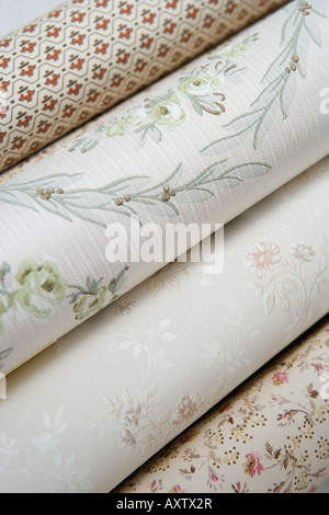 Rolled wallpapers, close up Stock Photo - Alamy