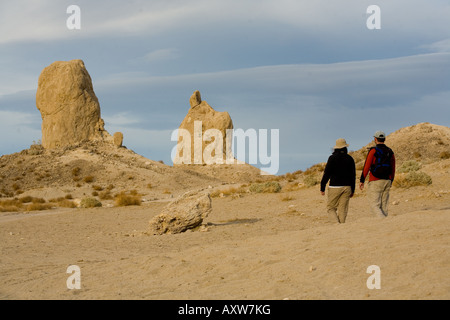 two people exploring trona pinnacles, california Stock Photo - Alamy