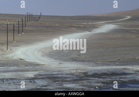 Telegraph line across desert region, New Mexico, USA Stock Photo - Alamy