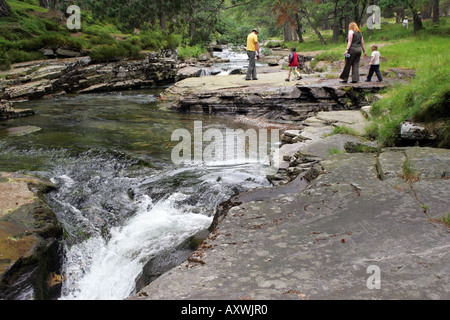 The Linn of Quoich waterfall and ravine near Braemar, Aberdeenshire ...