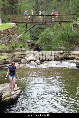 The Linn of Quoich waterfall and ravine near Braemar, Aberdeenshire ...