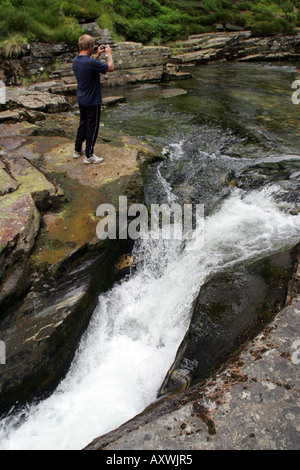 The Linn of Quoich waterfall and ravine near Braemar, Aberdeenshire ...
