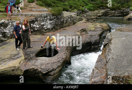 The Linn of Quoich waterfall and ravine near Braemar, Aberdeenshire ...