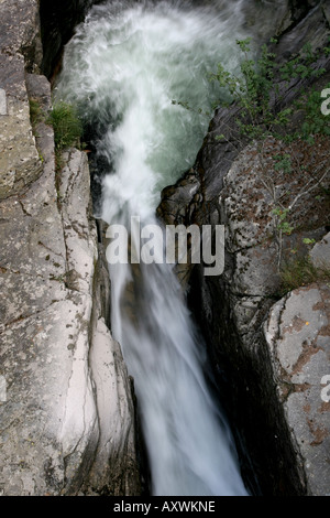 The Linn of Quoich waterfall and ravine near Braemar, Aberdeenshire ...