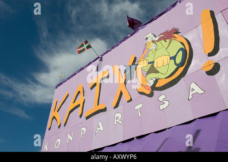 Sign in Basque language Euskara with words 'Kaixo Konpartsa' during ...