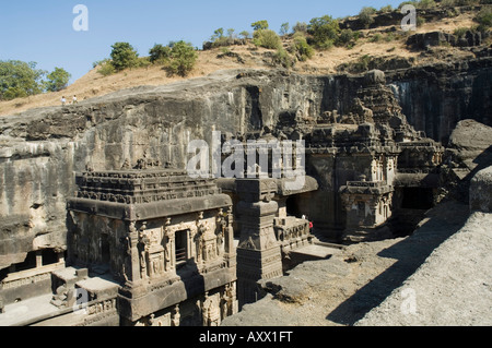 The Ellora Caves temples cut into solid rock UNESCO World Heritage Site ...