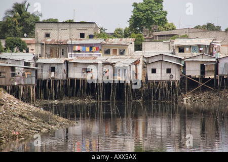 slum houses over river Guayaquil Ecuador Stock Photo - Alamy
