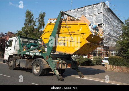 construction site skip lorry Stock Photo - Alamy