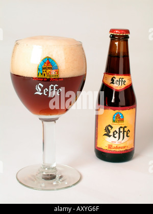 Glass and bottle of Leffe Radieuse ale Belgium Stock Photo - Alamy