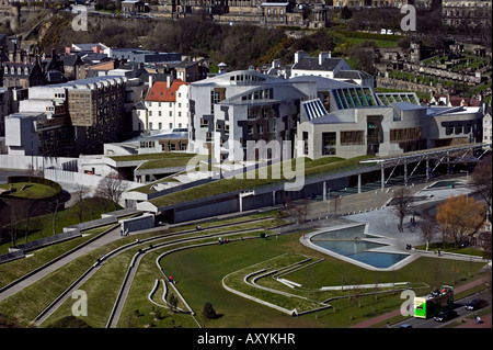 Birds eye view of Scottish Parliament building, Holyrood, Edinburgh ...