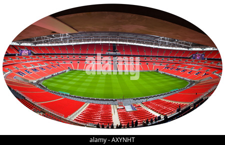 Pitch and seating inside New wembley Stadium including the players ...