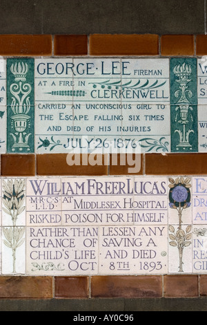 Alice Ayres Memorial, Postmans' Park, London, UK Stock Photo - Alamy