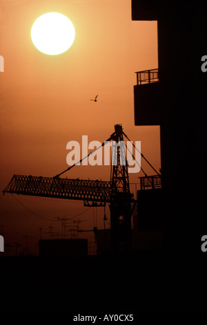 saudi sunset seen through a building site on the jeddah corniche saudi ...